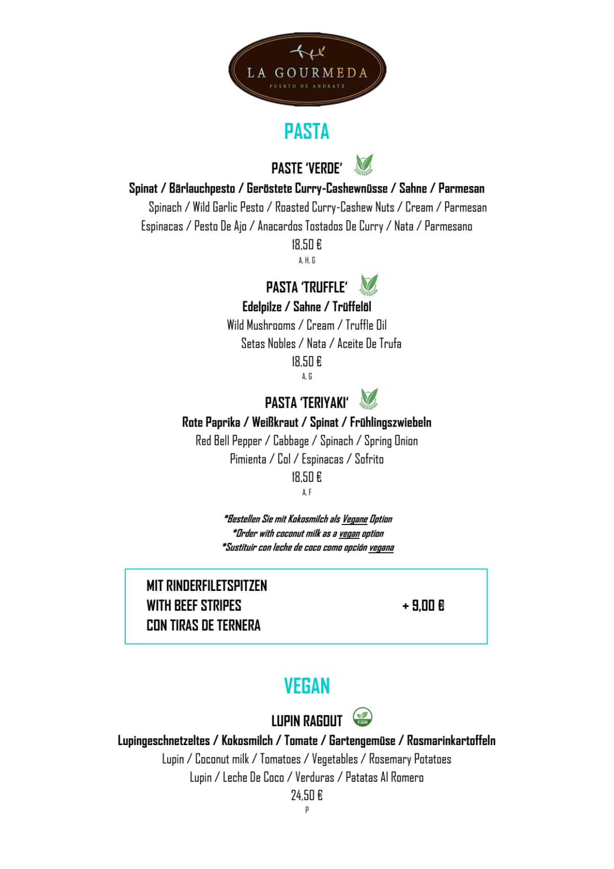 Carte et Menus 2024 - La Gourmeda à Port d'Andratx | TheFork