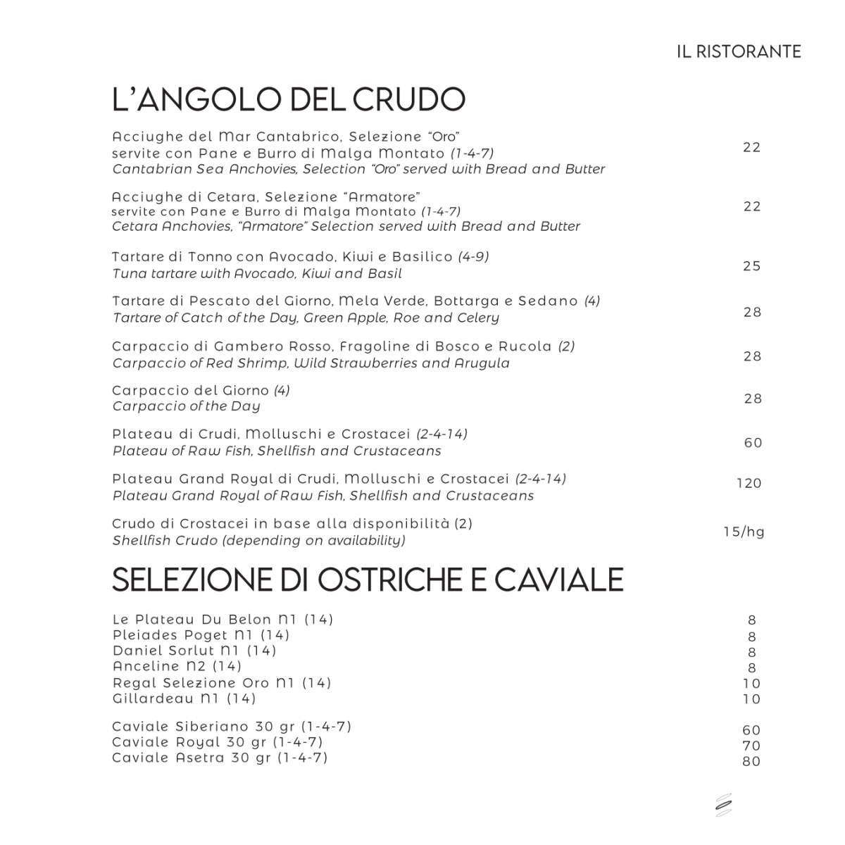 Carte et Menus 2023 - Alto à Rome | TheFork