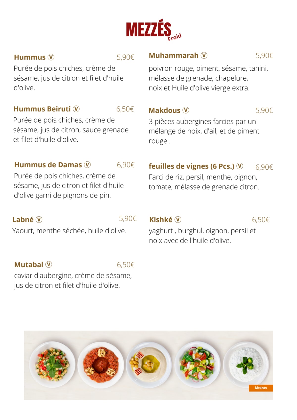 Carte et Menus 2024 - Le Comptoir Syrien à Saint-Étienne | TheFork