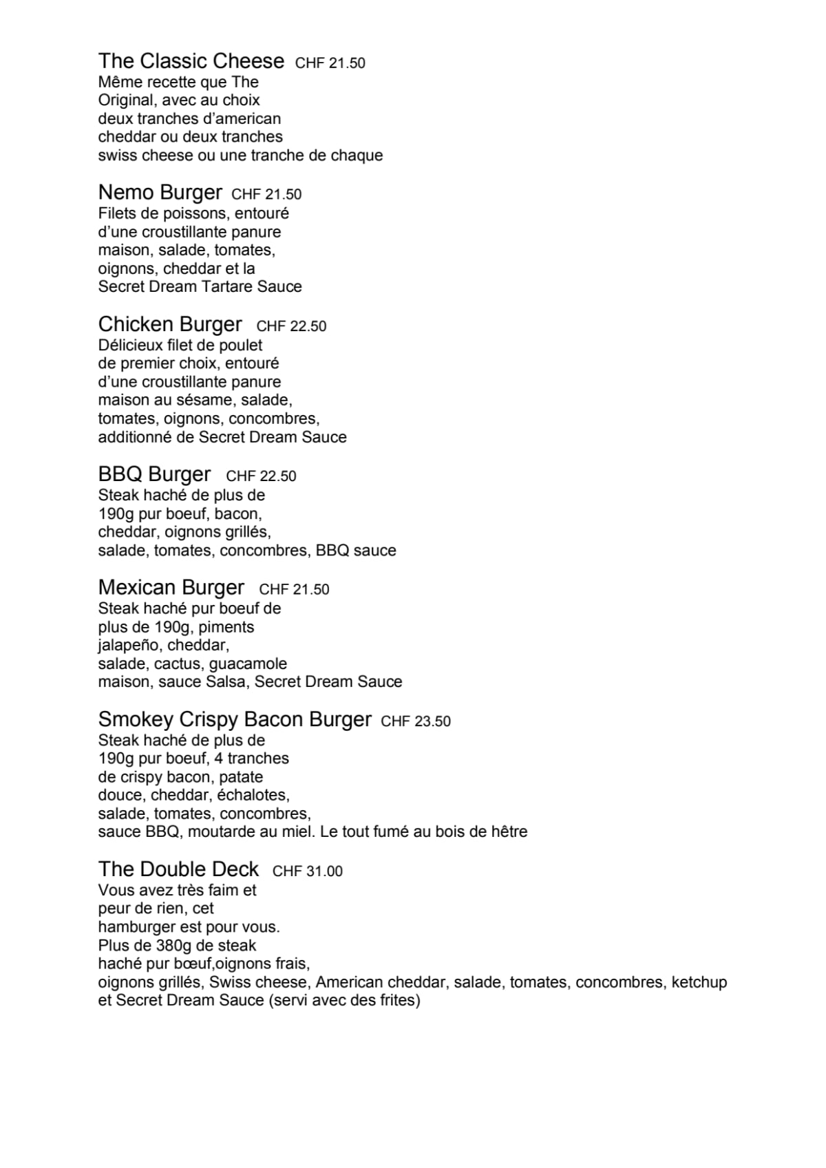 Speisekarte 2024 – Tiki Rock Bar in Genf – TheFork