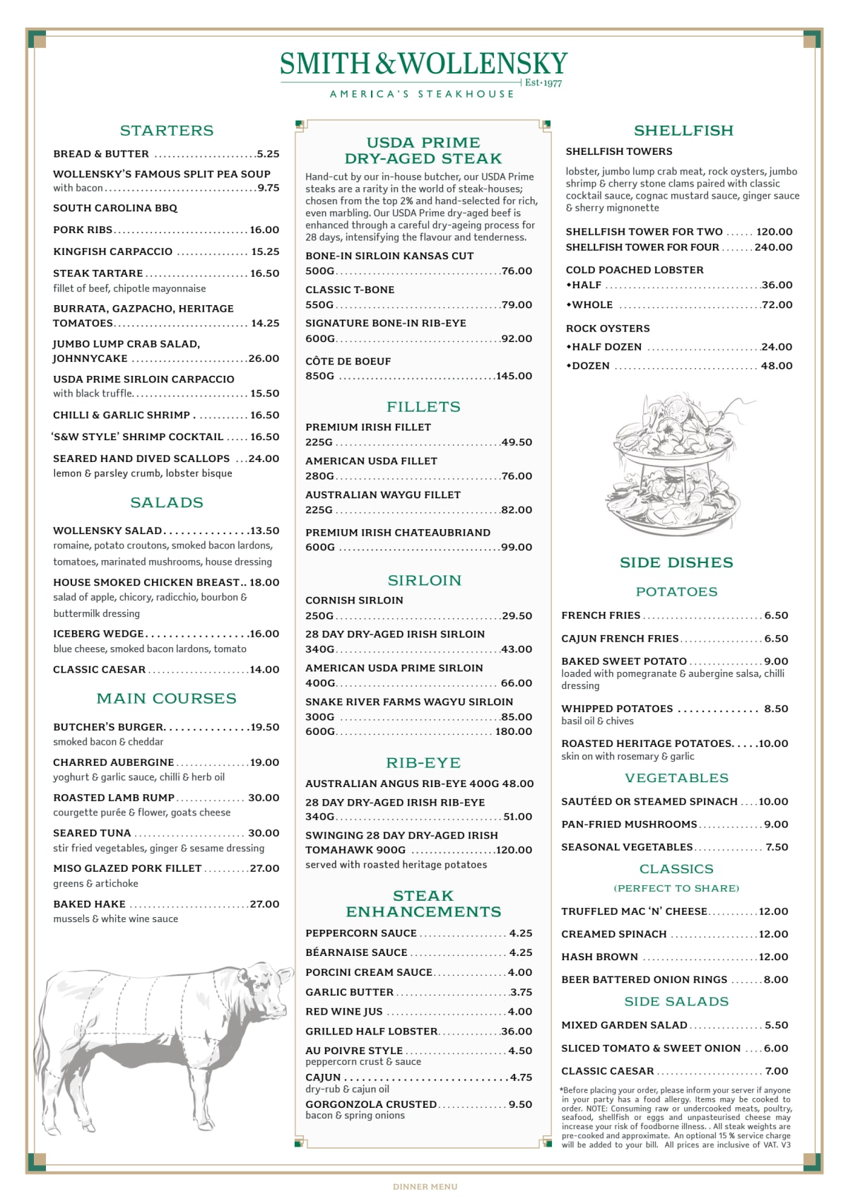 Menu 2024 - Smith & Wollensky - Charing Cross in London | TheFork
