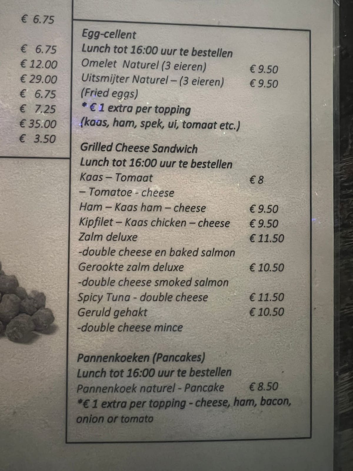 Menu 2024 - Het Wapen van Delfshaven in Rotterdam | TheFork