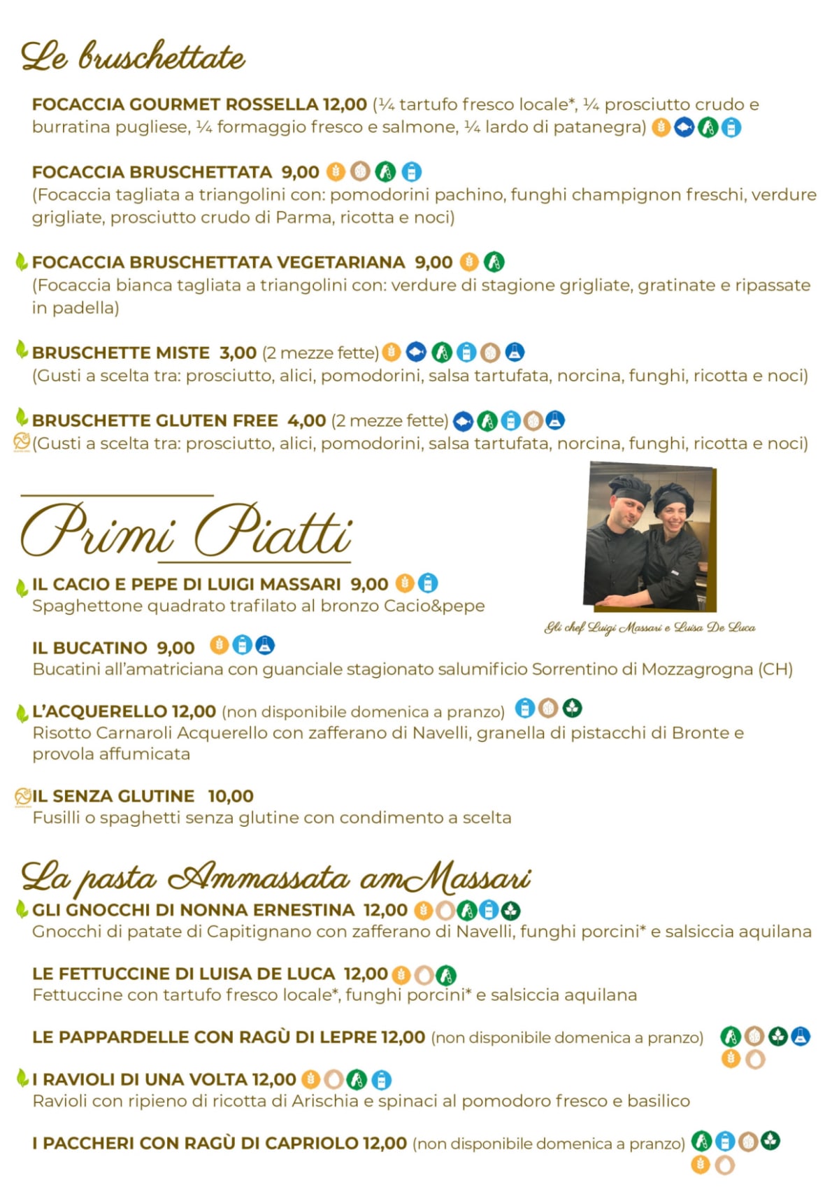Carte et Menus 2024 - Ristorante Pizzeria Massari à Bivio di Scoppito ...