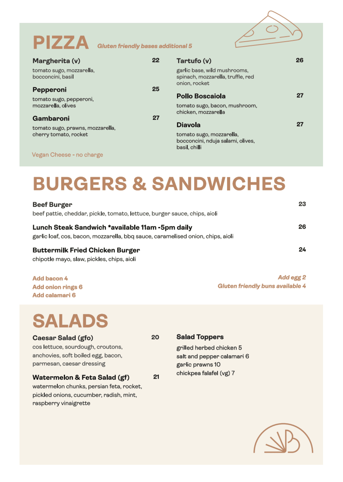 The brook menu store