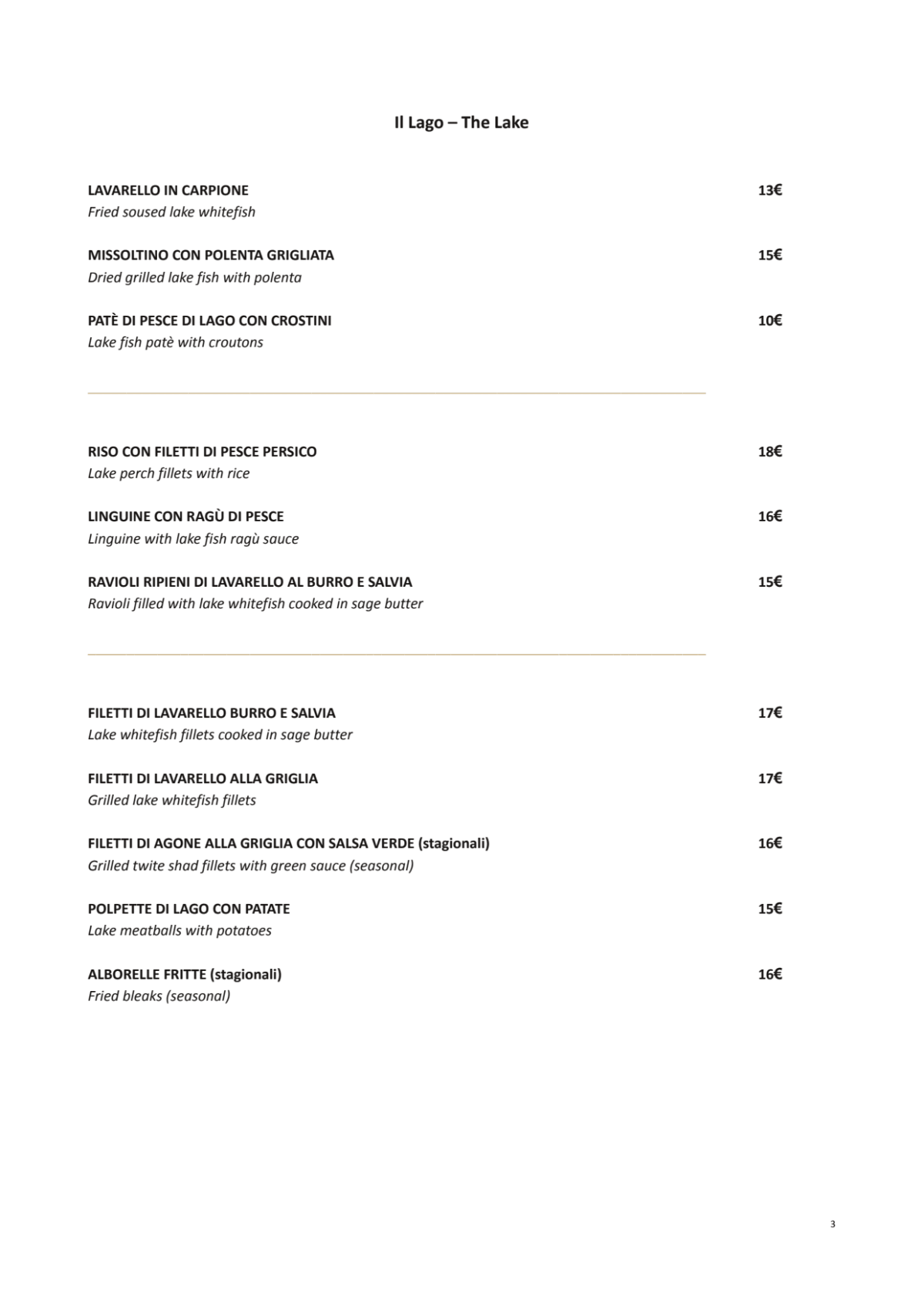 Carte et Menus 2024 - Osteria Era Ora à Malgrate | TheFork