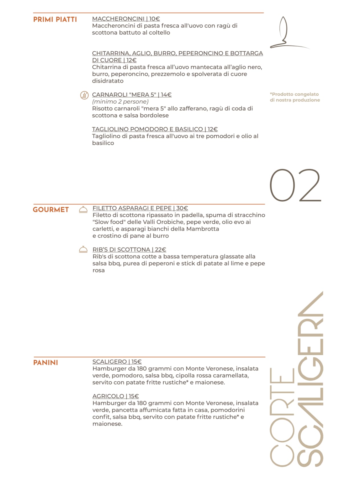 Carte et Menus 2023 - Corte Scaligera à Mozzecane | TheFork