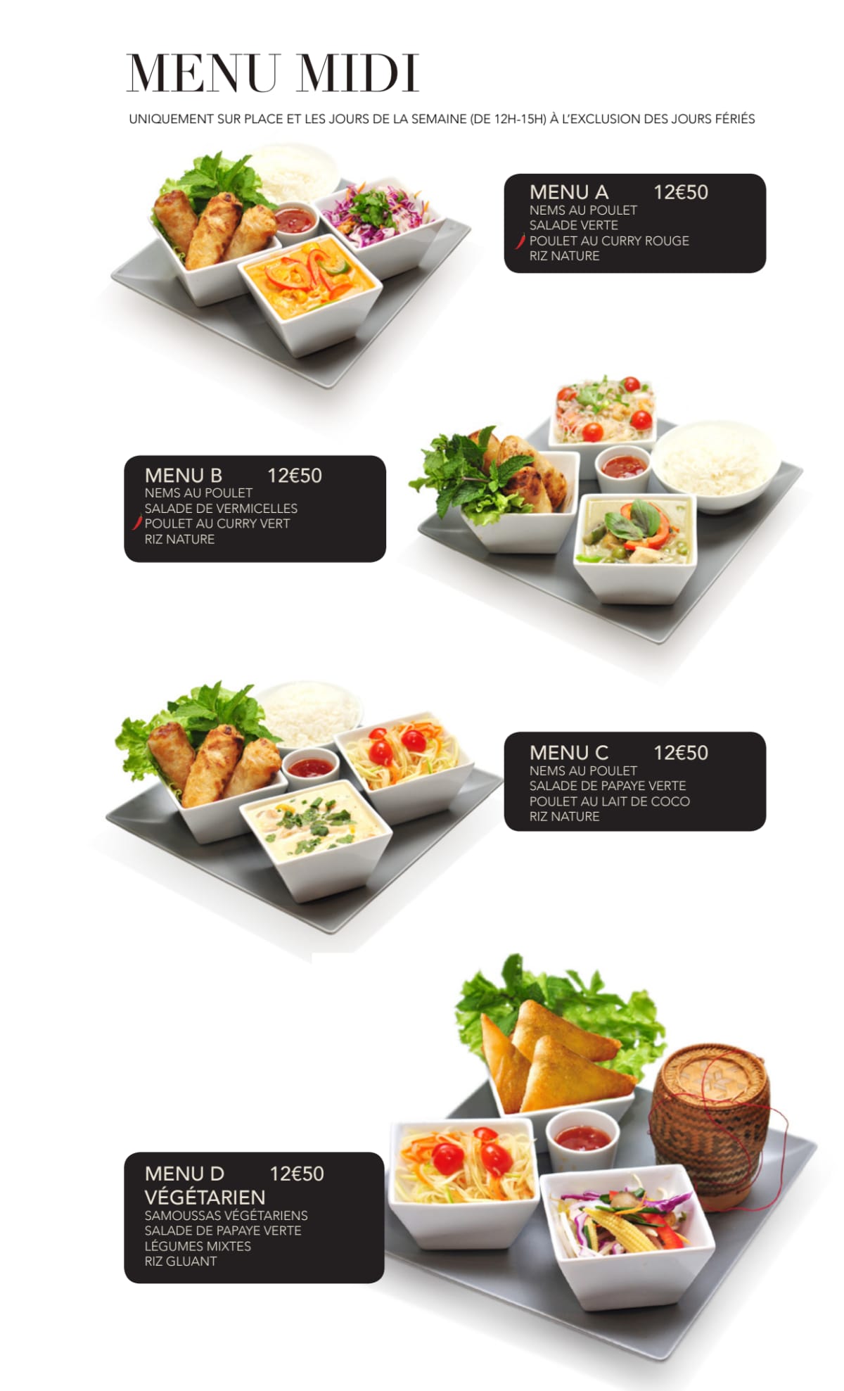 Carte et Menus 2024 - Thai Basilic à Paris | TheFork