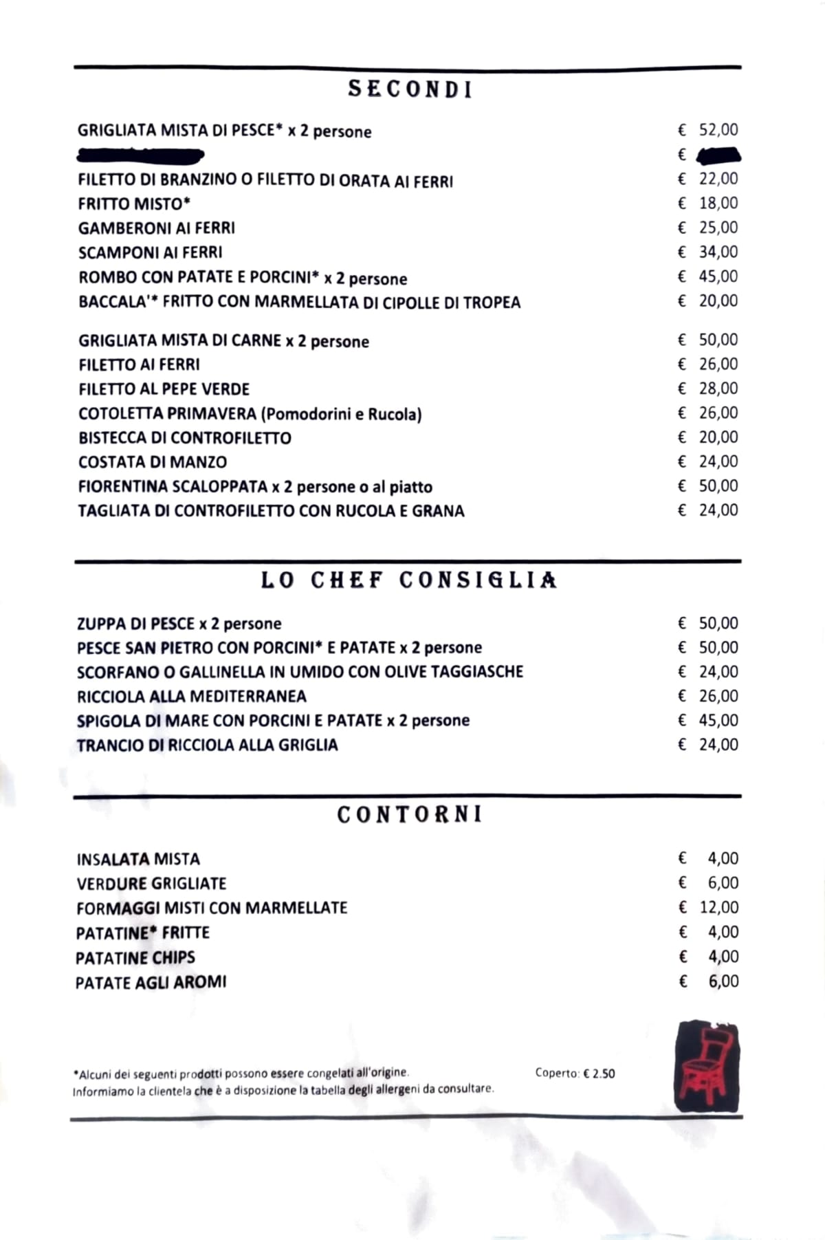 Menù completo e carta 2024 - La Cadrega 62 a Pioltello | TheFork