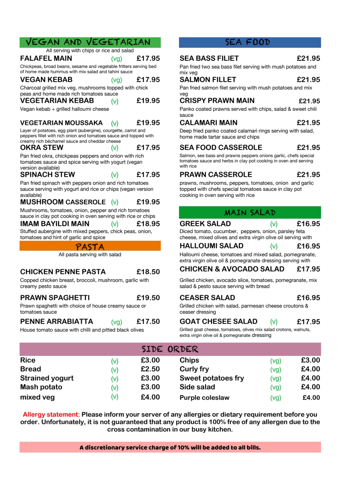 Speisekarte 2024 – Hinar Kitchen in Poole – TheFork