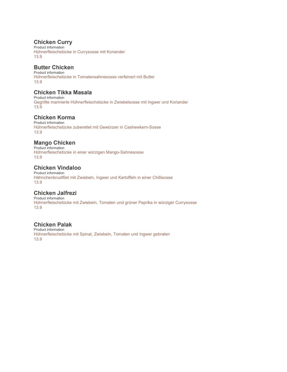 Menu 2024 - MG Kitchen in Schwalbach am Taunus | TheFork