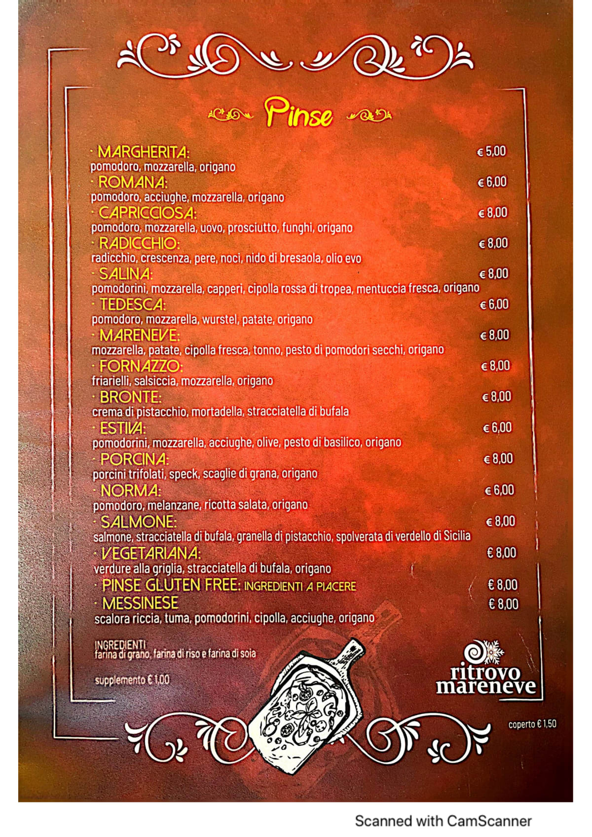 Carte et Menus 2024 - Ritrovo Mareneve à Fornazzo | TheFork