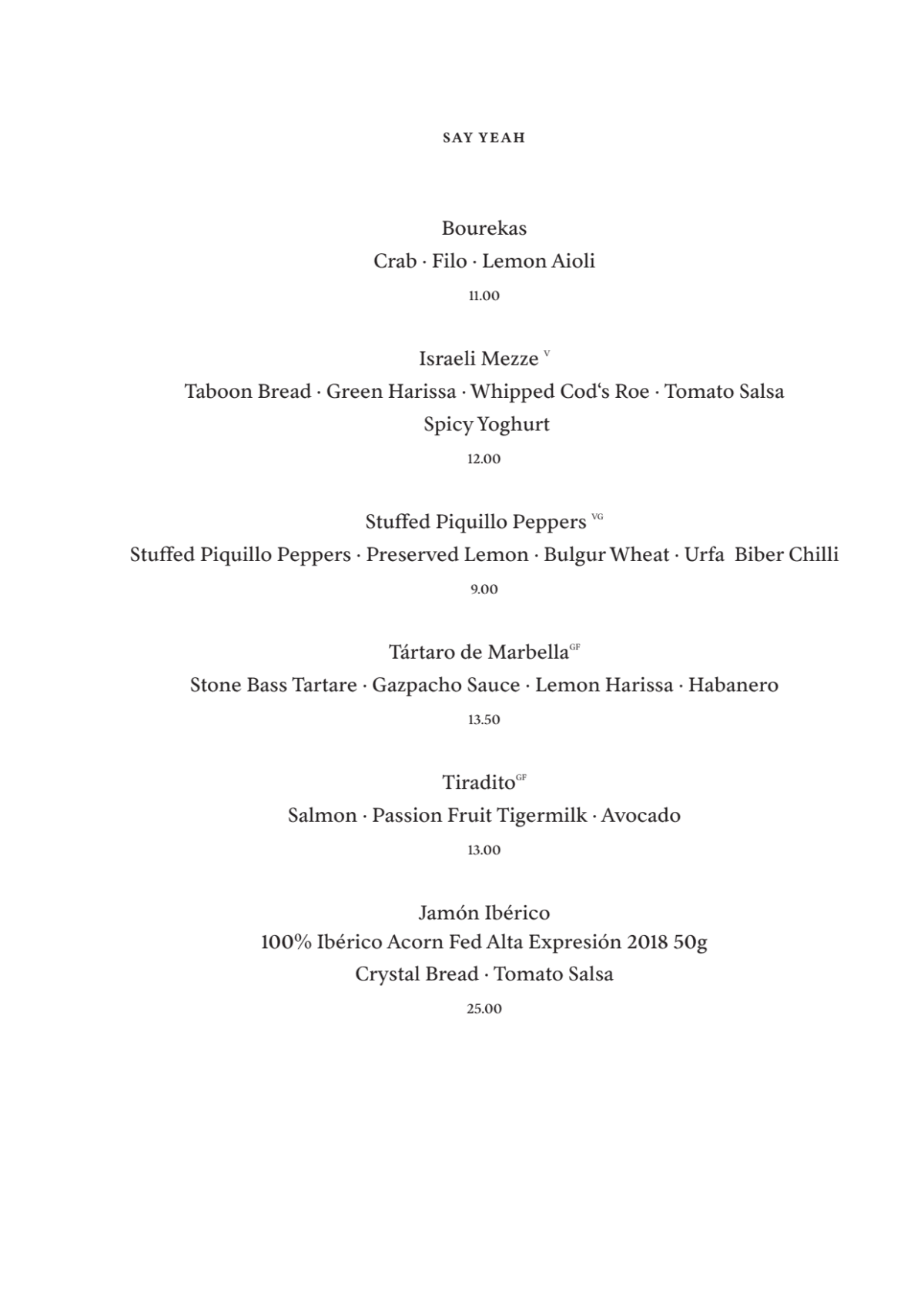 Menu 2023 - Penelope's in London | TheFork