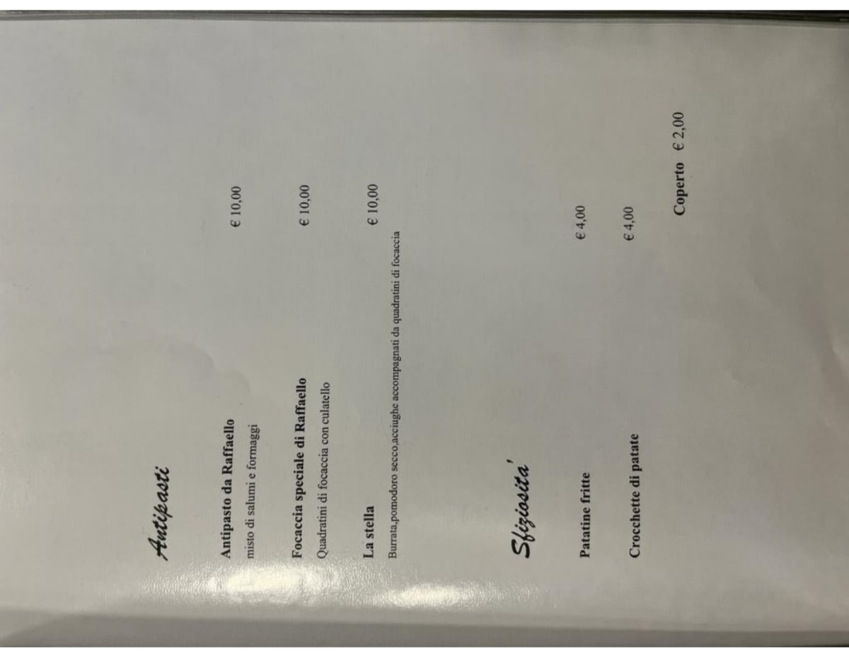 Carta y menù 2024 Actualizados - Trancio di Raffaello en Pregnana ...