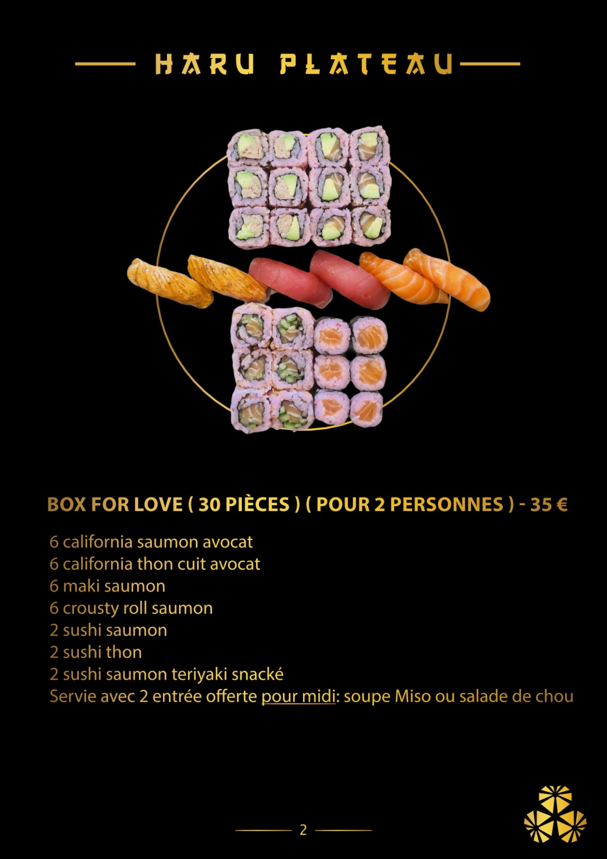 Carte et Menus 2024 - Haru Sushi Bar Lyon 6 à Lyon | TheFork