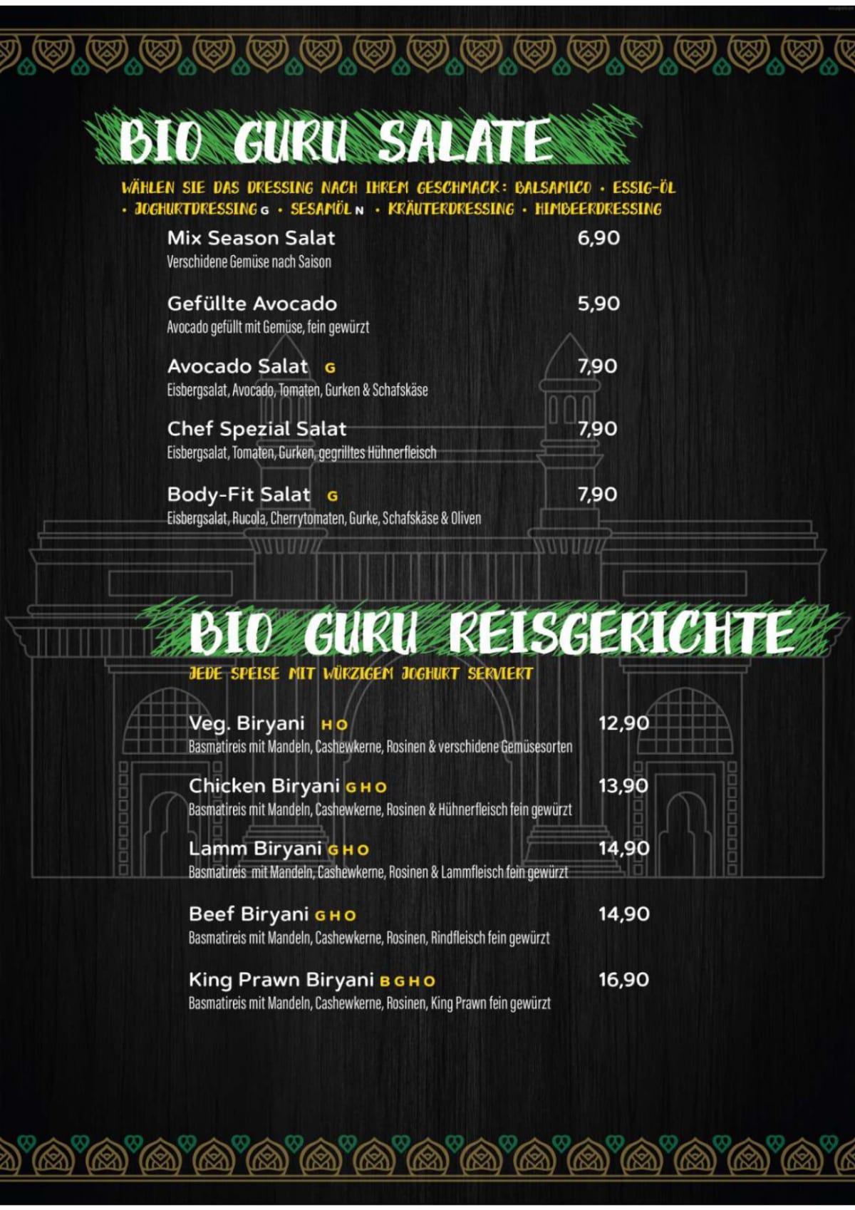 Carte et Menus 2024 - Bio Guru 1200 à Vienne | TheFork