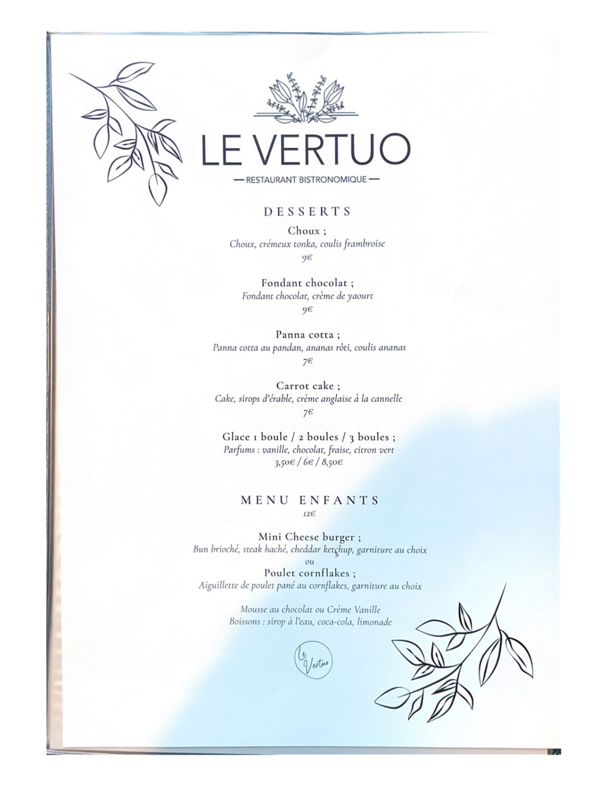 Carte et Menus 2024 - Le Vertuo à Aulnay-sous-Bois | TheFork