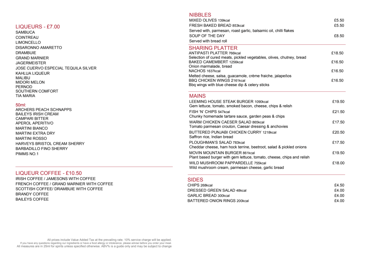 Menù completo e carta 2024 - Regency Restaurant at Macdonald Leeming ...