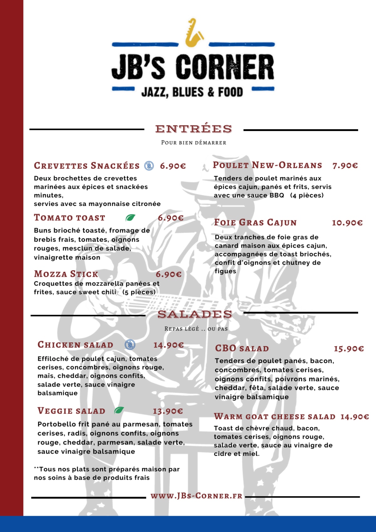 Menu 2024 - JB's corner in Bouloc | TheFork