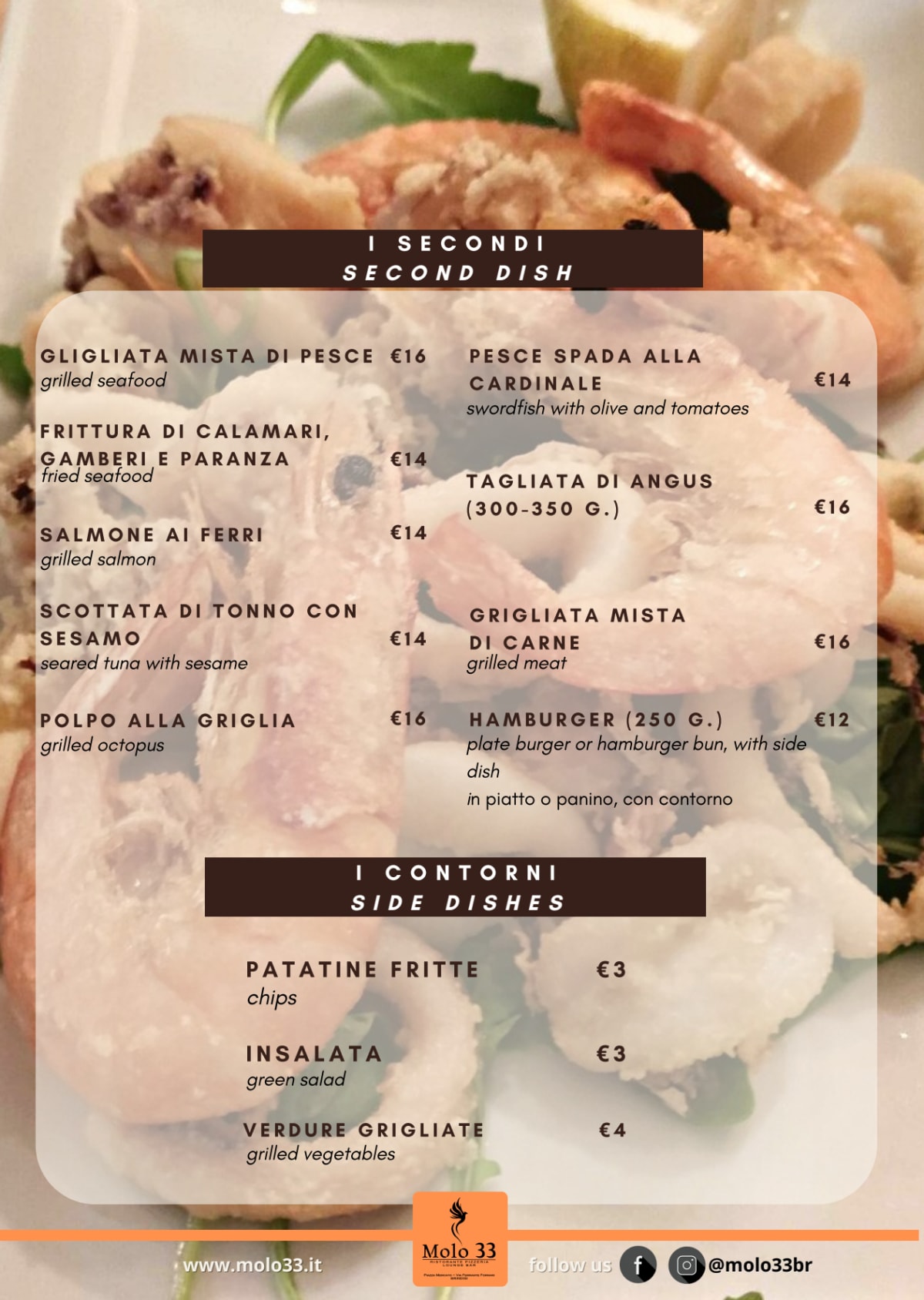 Carte et Menus 2024 - Molo 33 à Brindisi | TheFork