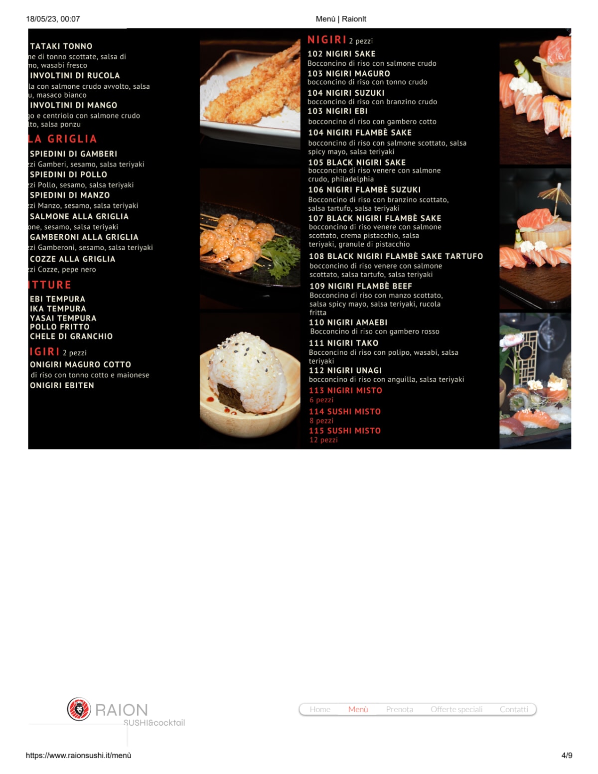 Carte et Menus 2024 - Yeh Sushi à Frosinone | TheFork