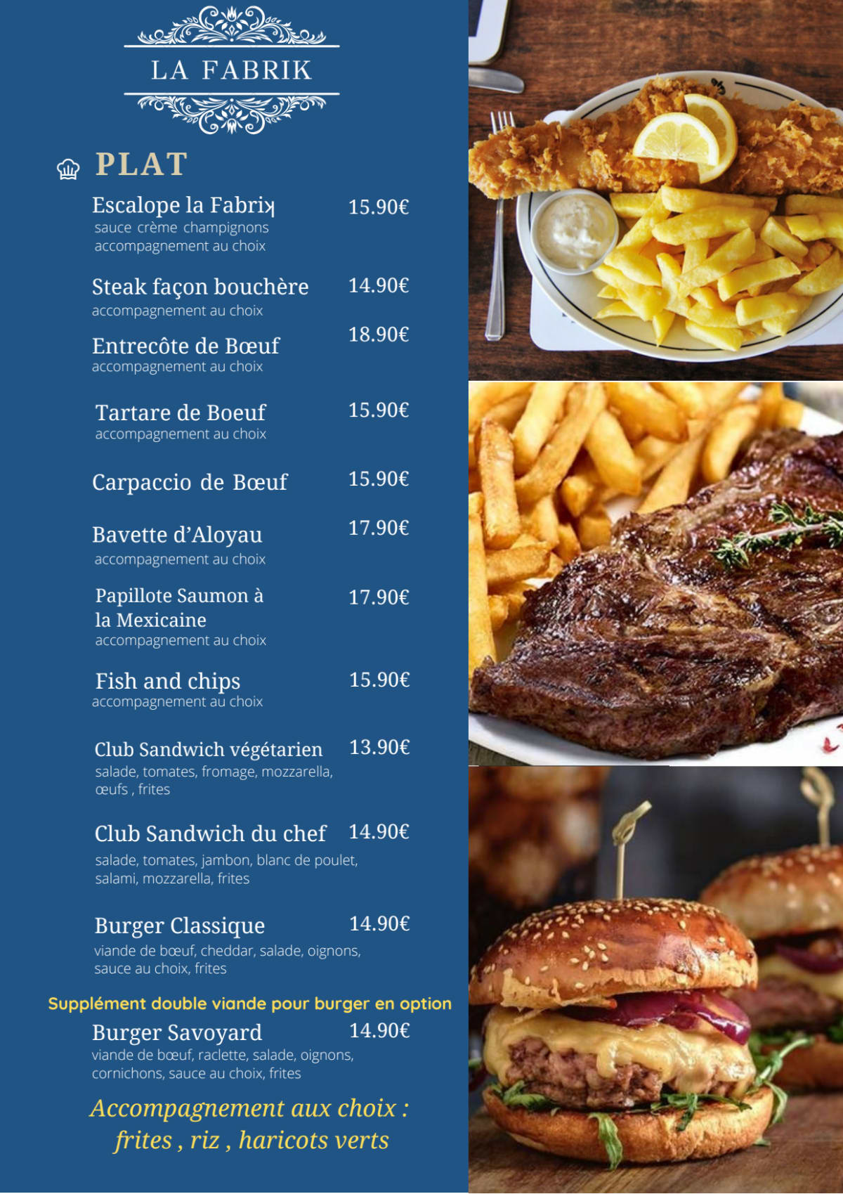 Carte et Menus 2024 - La Fabrik à Tomblaine | TheFork