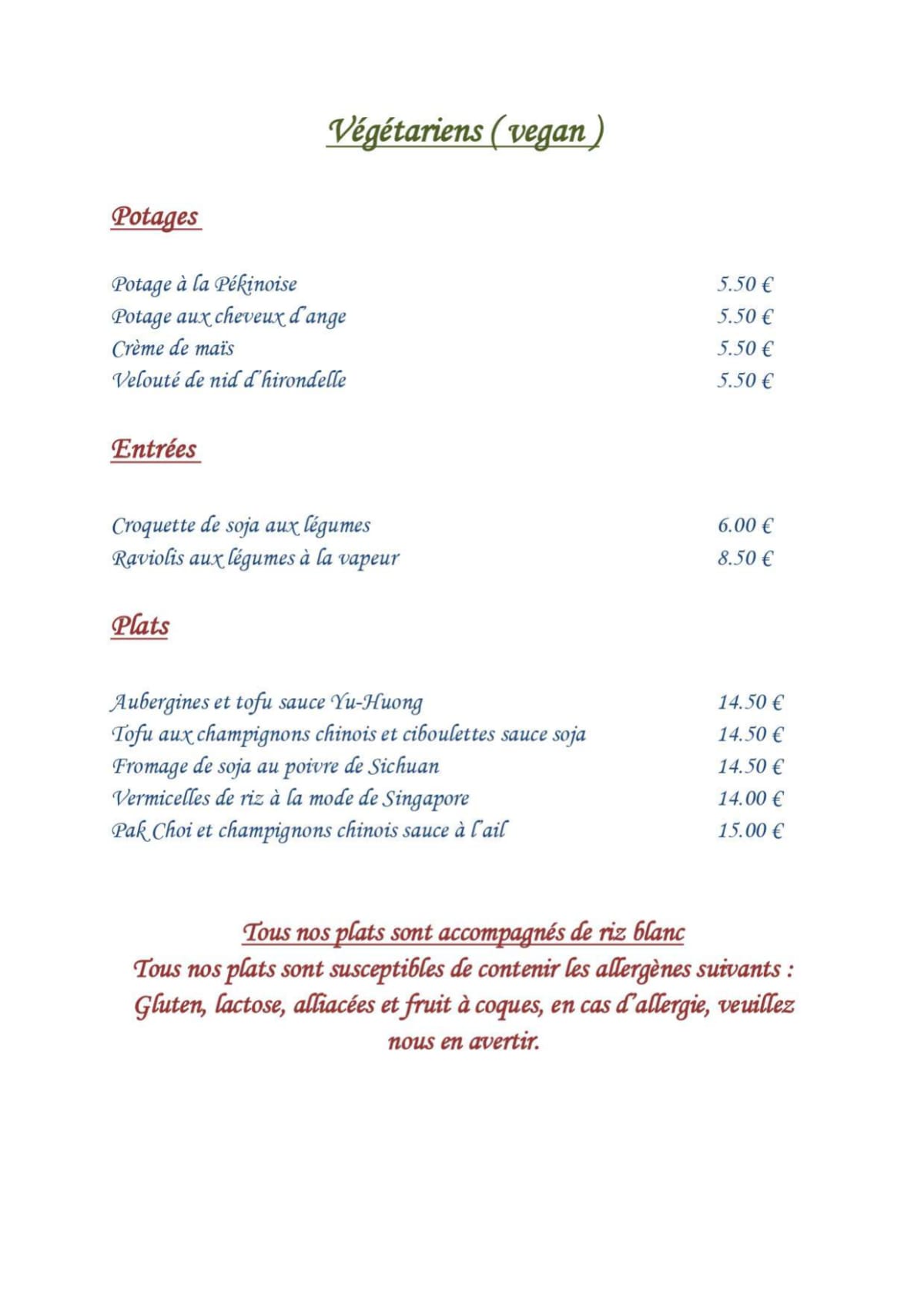 Carte et Menus 2024 - La Cité du Dragon Liège à Liège | TheFork