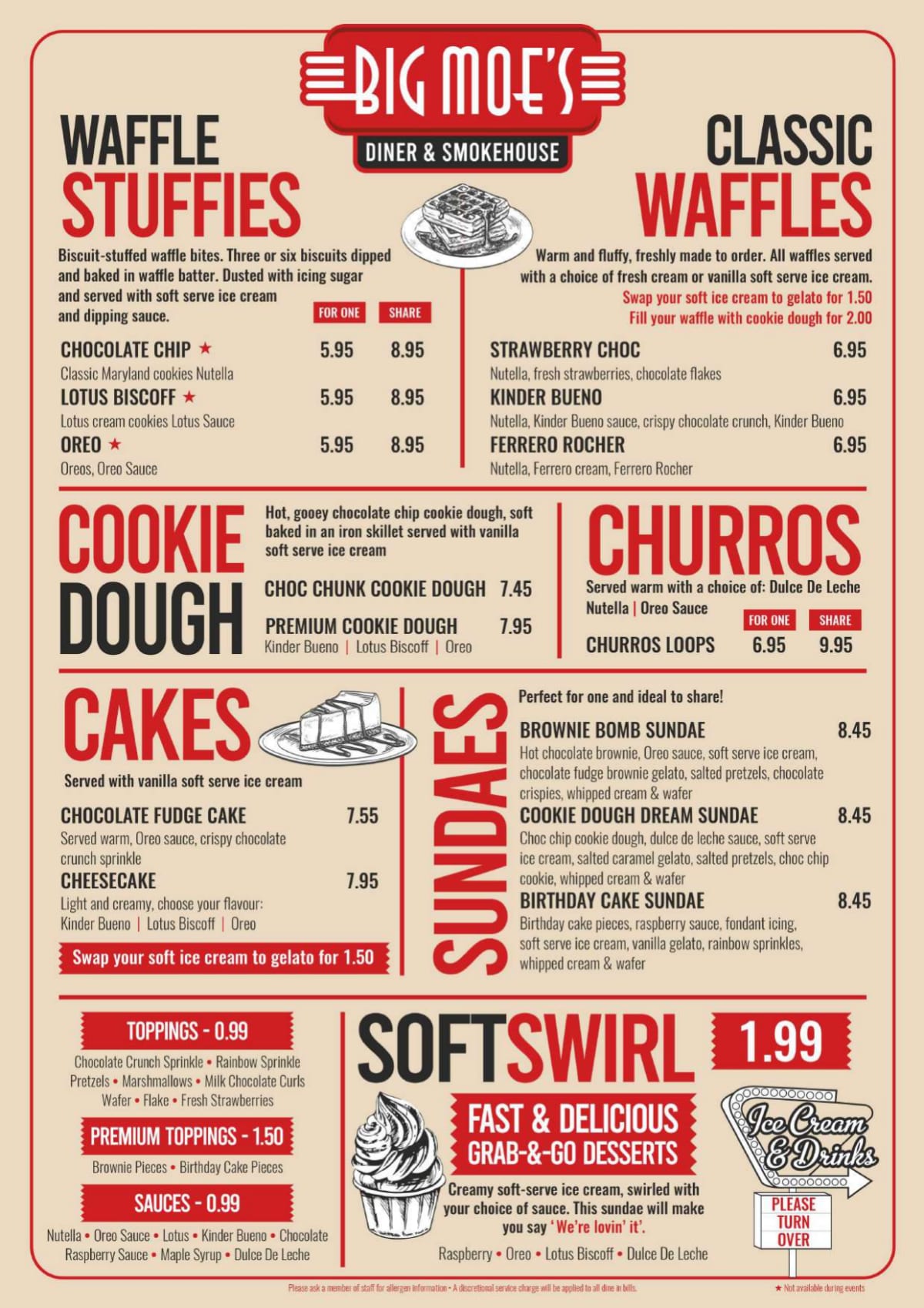 Menus 2024 - Big Moe's Diner - Wembley in Wembley | TheFork