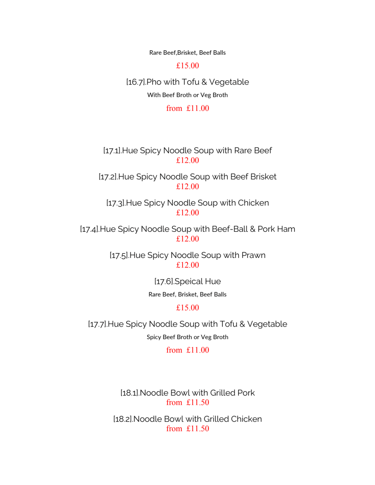 Carte et Menus 2024 - Hai Lua Cafe à Twickenham | TheFork