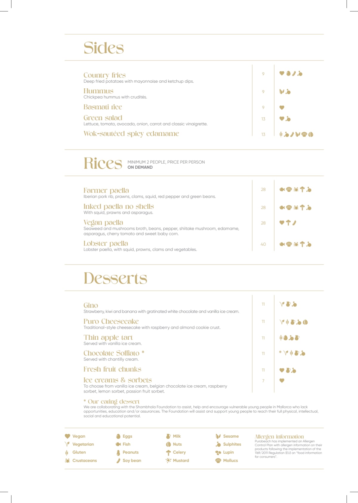 Carte et Menus 2024 - Purobeach Palma à Palma de Mallorca | TheFork