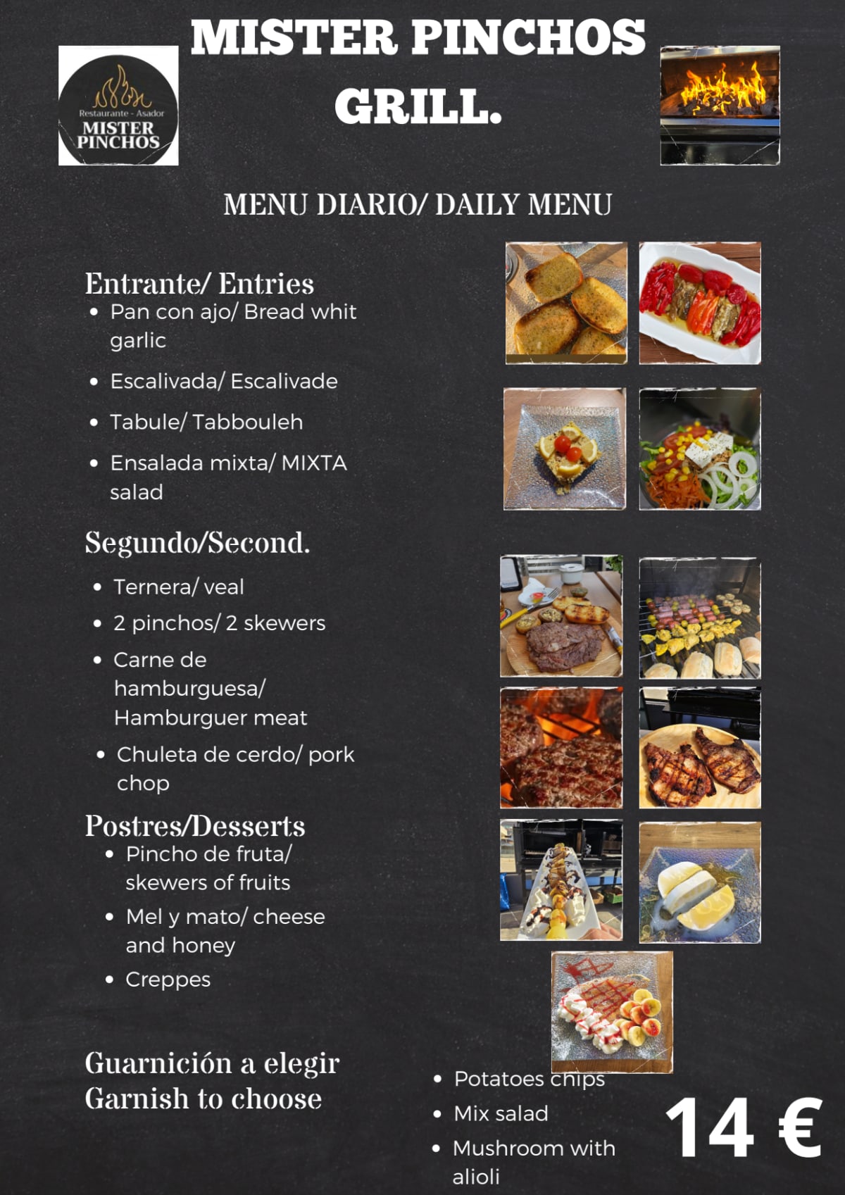 Menu 2024 - Mister pinchos in Benidorm | TheFork