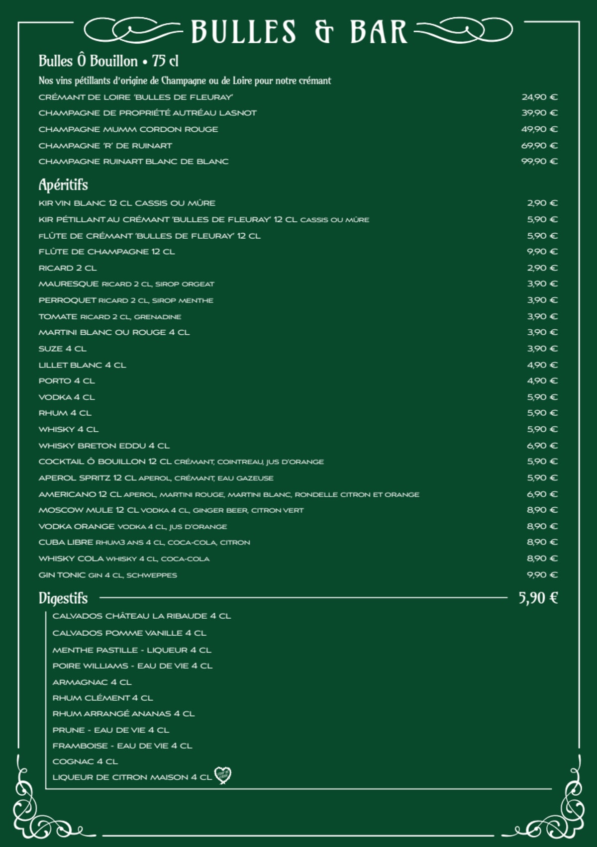 Carte et Menus 2024 - Ô Bouillon à Champigny-sur-Marne | TheFork