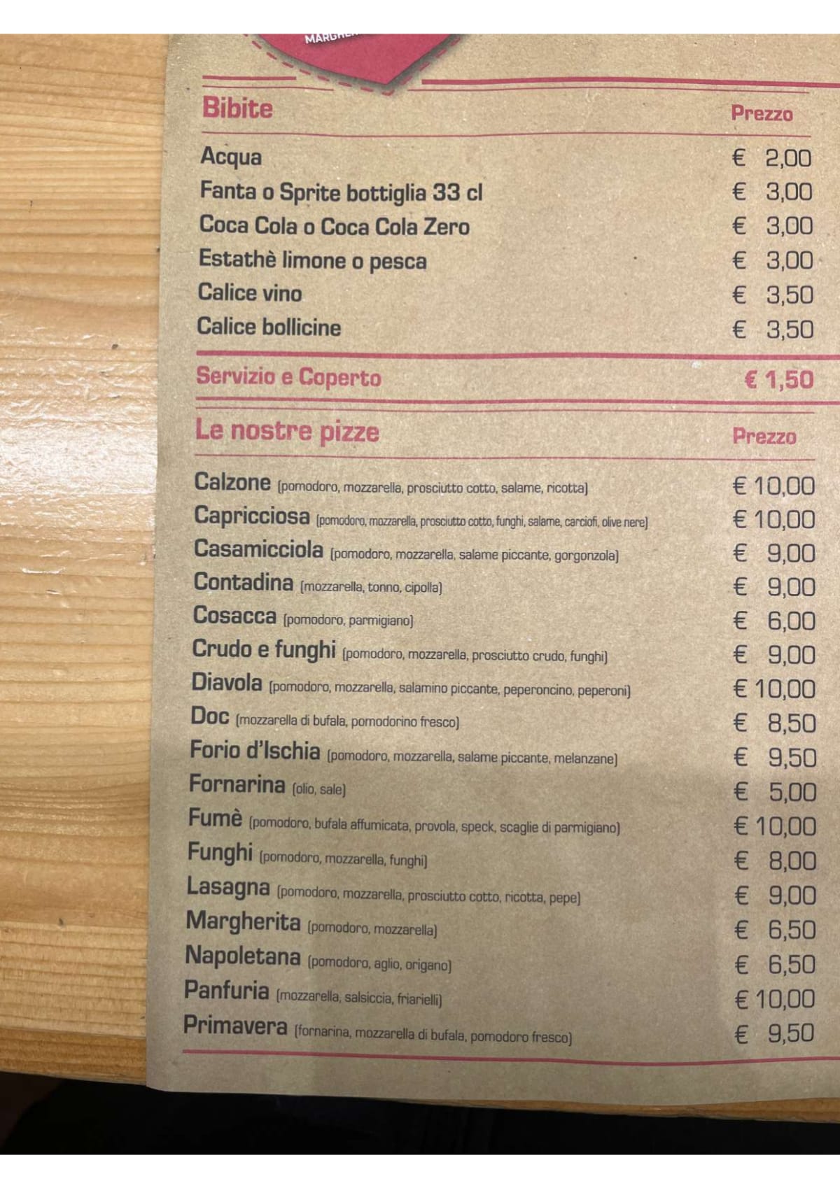 Carte et Menus 2024 - Bella Ischia à Foligno | TheFork