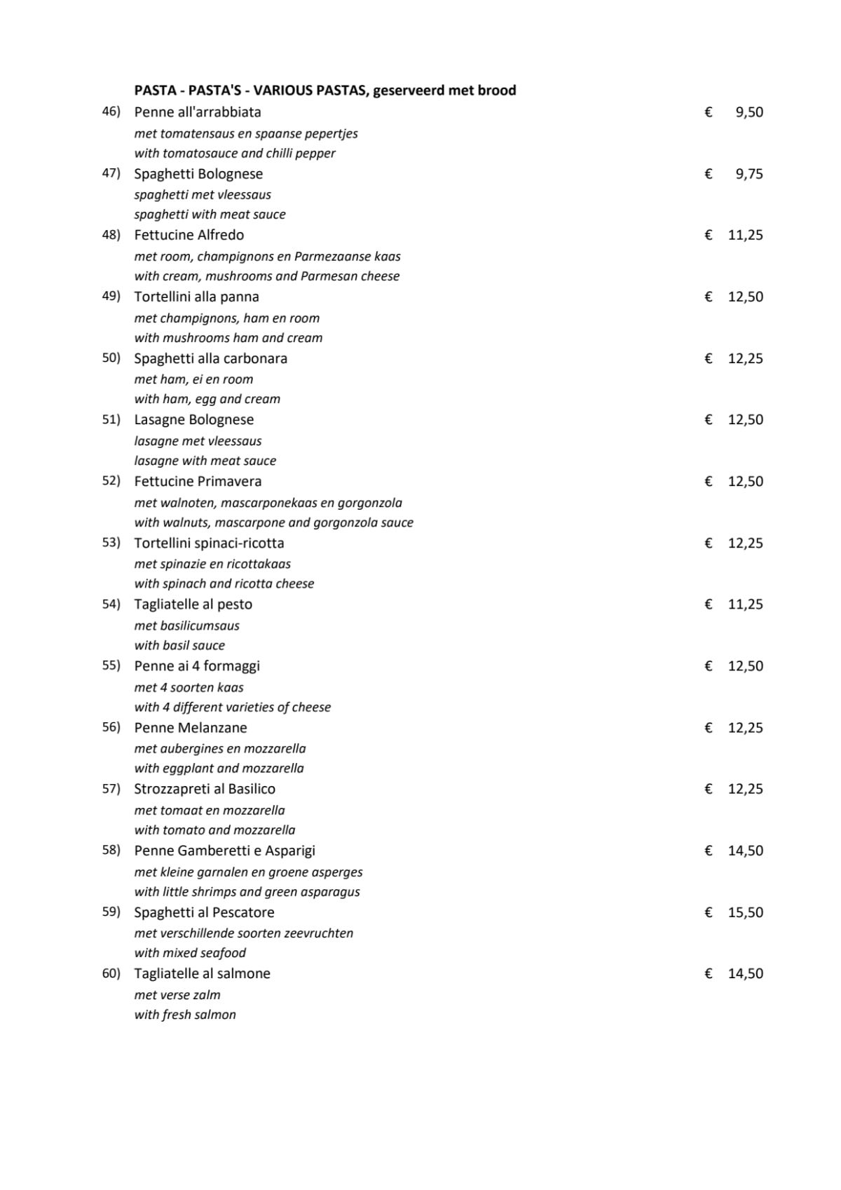 Carta y menù 2024 Actualizados - Rossini en Ámsterdam | TheFork