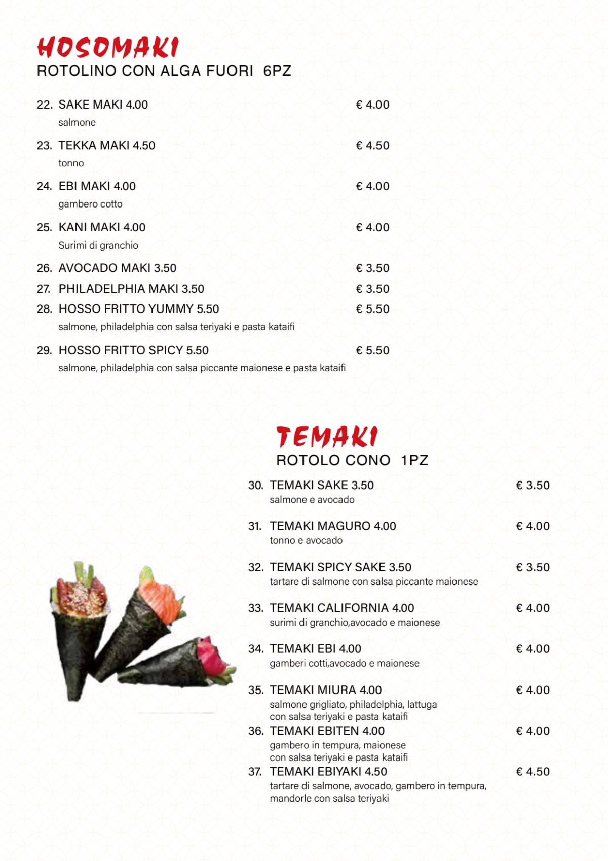 Menu 2024 - Kiyomi in Turin | TheFork