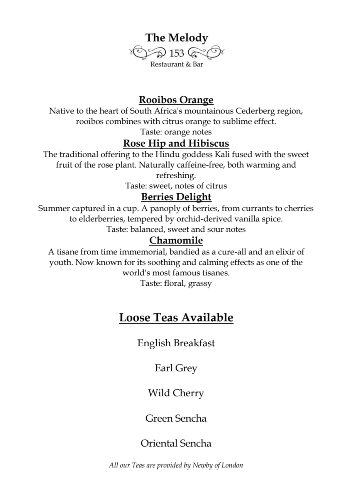 Carte et Menus 2024 - Afternoon Tea at Melody à Londres | TheFork