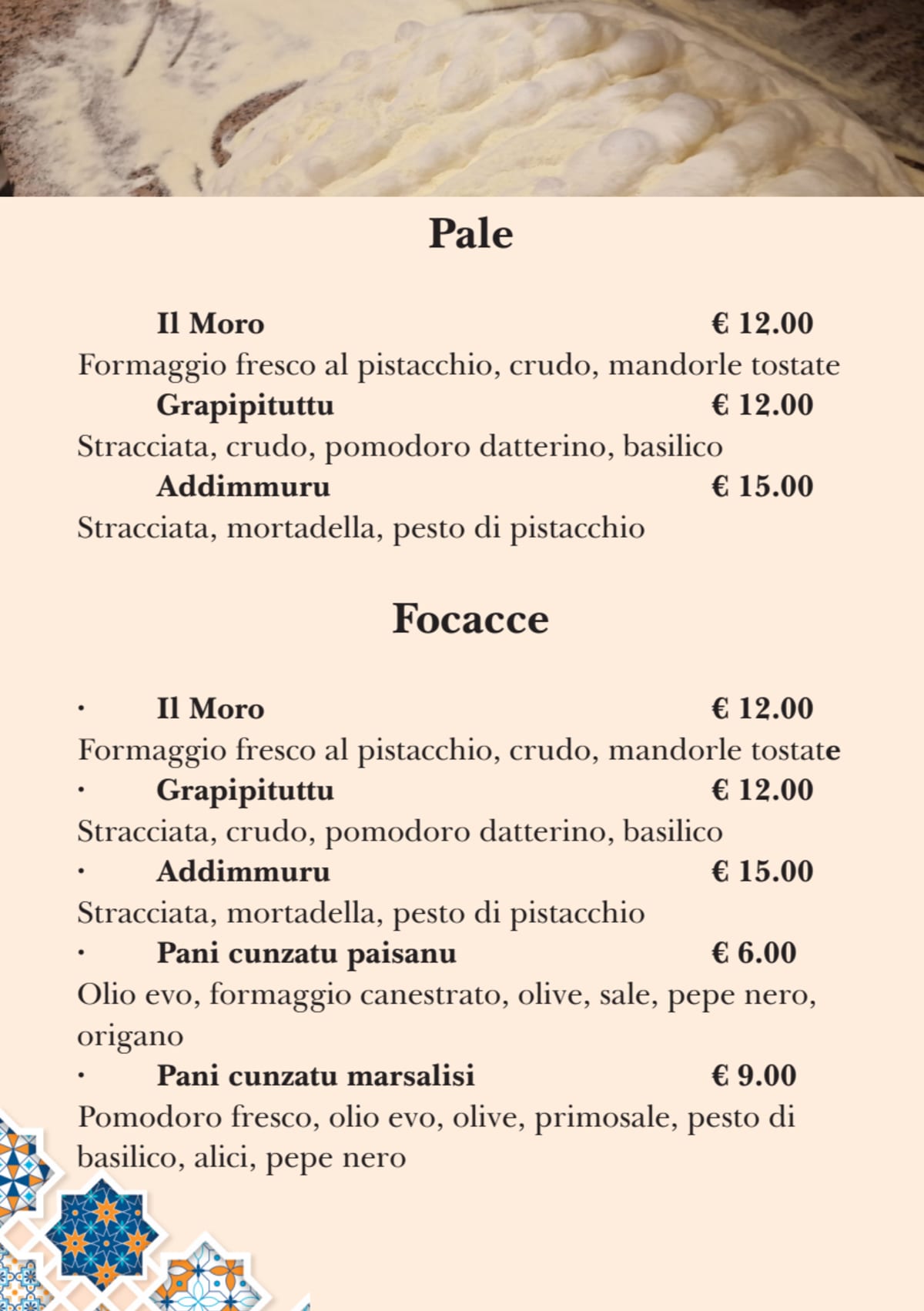 Carte et Menus 2024 - Il Moro - Anima Sicula à Sommatino | TheFork