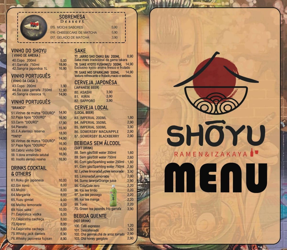 Carte et Menus 2024 - SHOYU Ramen & Izakaya à Cascais | TheFork