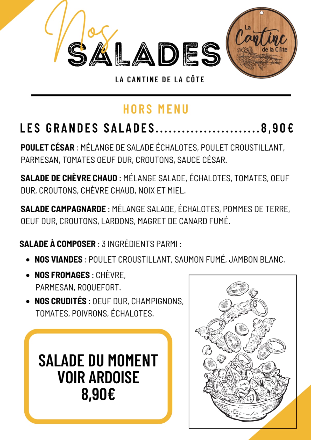 Carte et Menus 2024 - La Cantine de la Côte à Marsannay-la-Côte | TheFork
