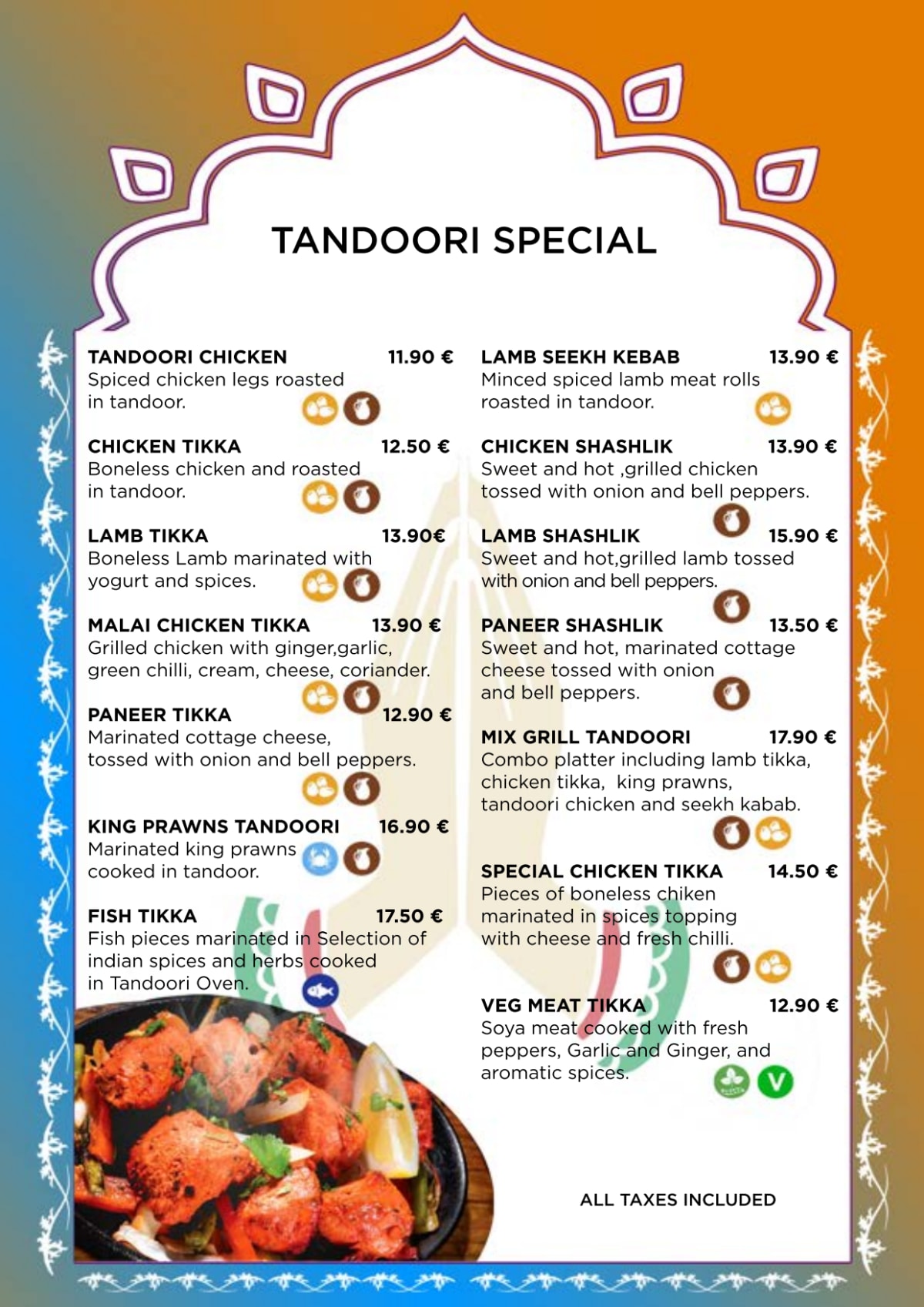 Carte et Menus 2024 - Namaste Bharat à San Bartolomé de Tirajana | TheFork