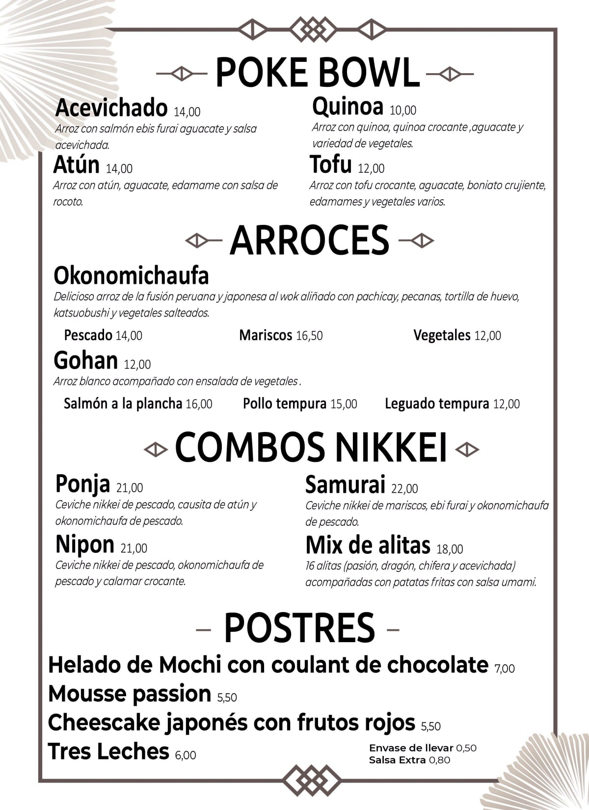 Carte et Menus 2024 - La Barra Inka Nikkei à Málaga | TheFork