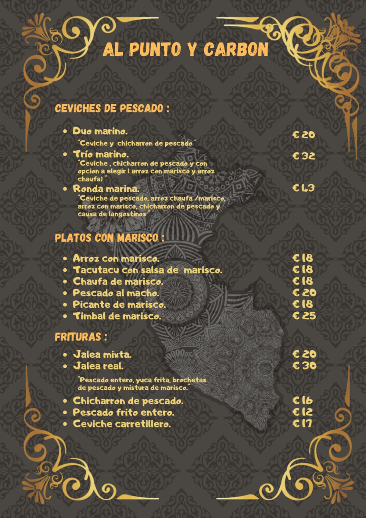 Carte et Menus 2024 - Al Punto y Carbón by: Nayeli Medranl à San ...