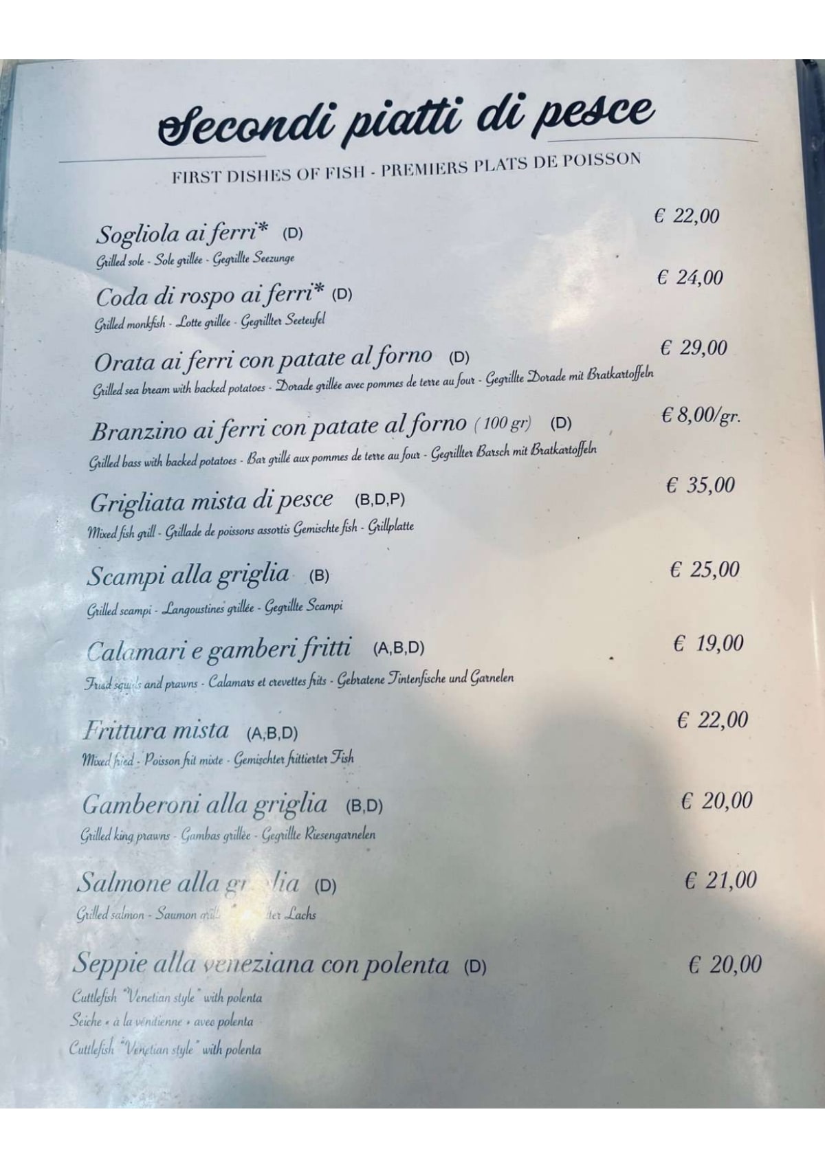 Speisekarte 2024 – Trattoria Santo Stefano in San Marco – TheFork