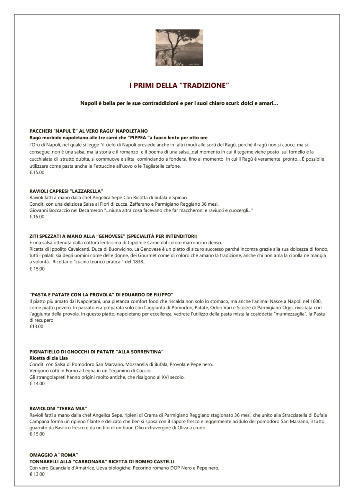 Menus 2024 - Napul'e' in Rome | TheFork