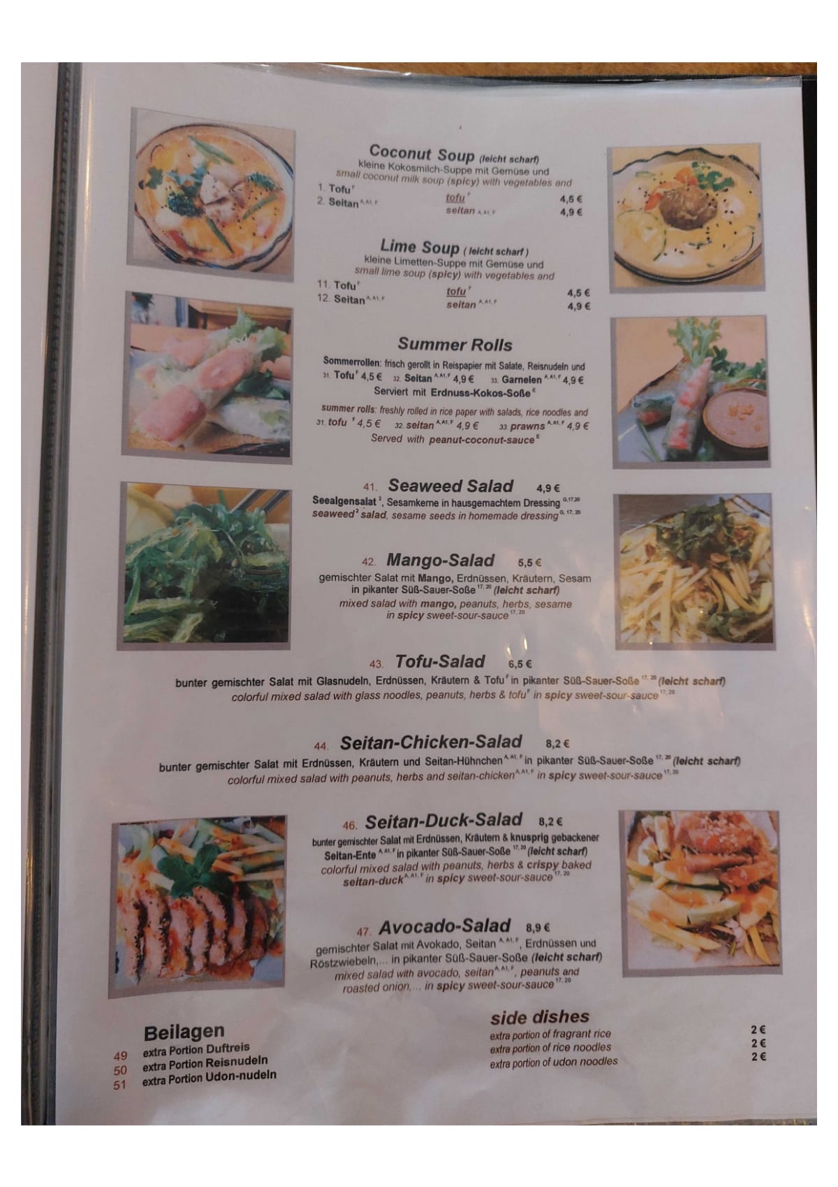 Menu 2024 - Sunshine - Vegan Restaurant in Berlin | TheFork