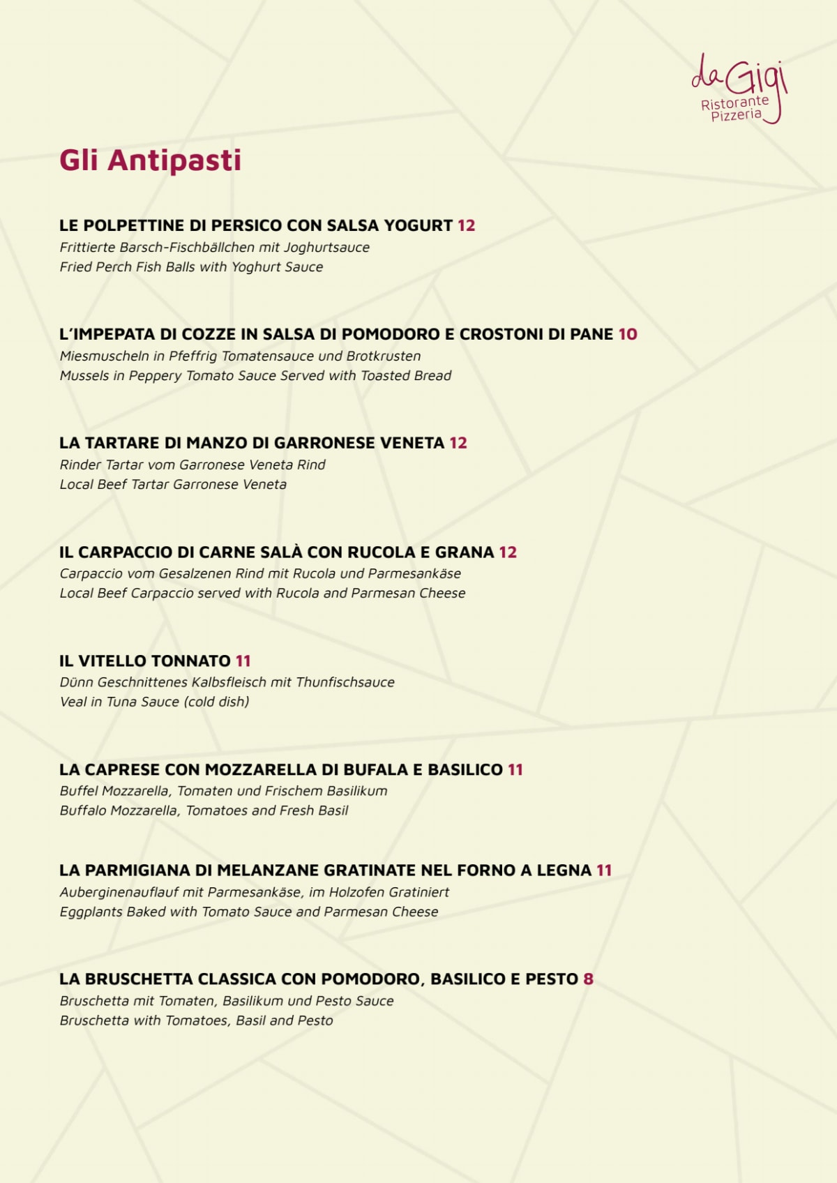 Speisekarte 2024 – Da Gigi in Malcesine – TheFork Speisekarte 2024 – Da Gigi in Malcesine – TheFork