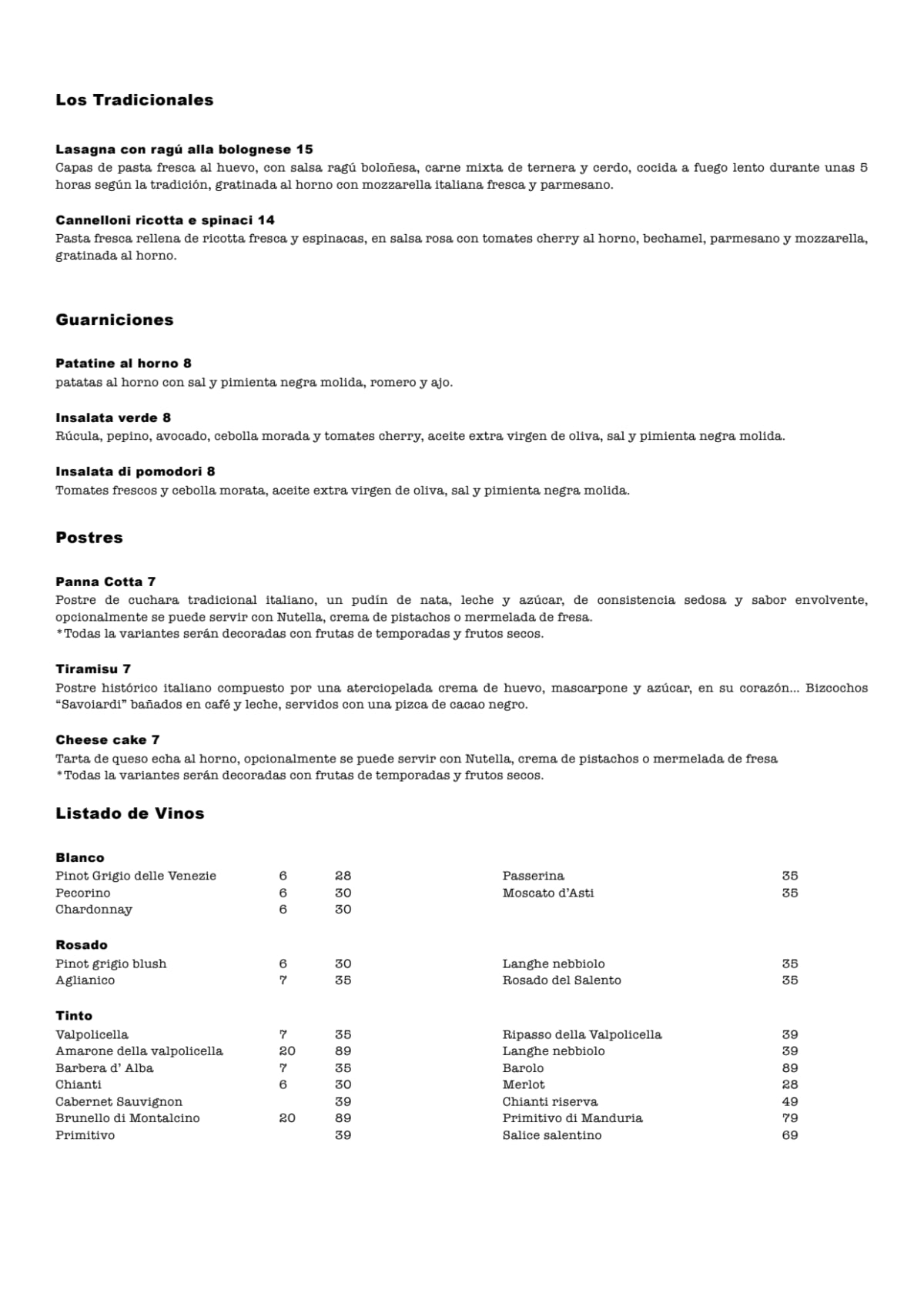 Carte et Menus 2024 - Primitivo by Davero à Marbella | TheFork