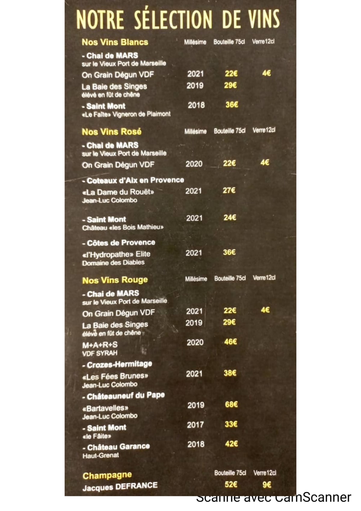 Carte et Menus 2024 - Chez Habet à Marseille | TheFork