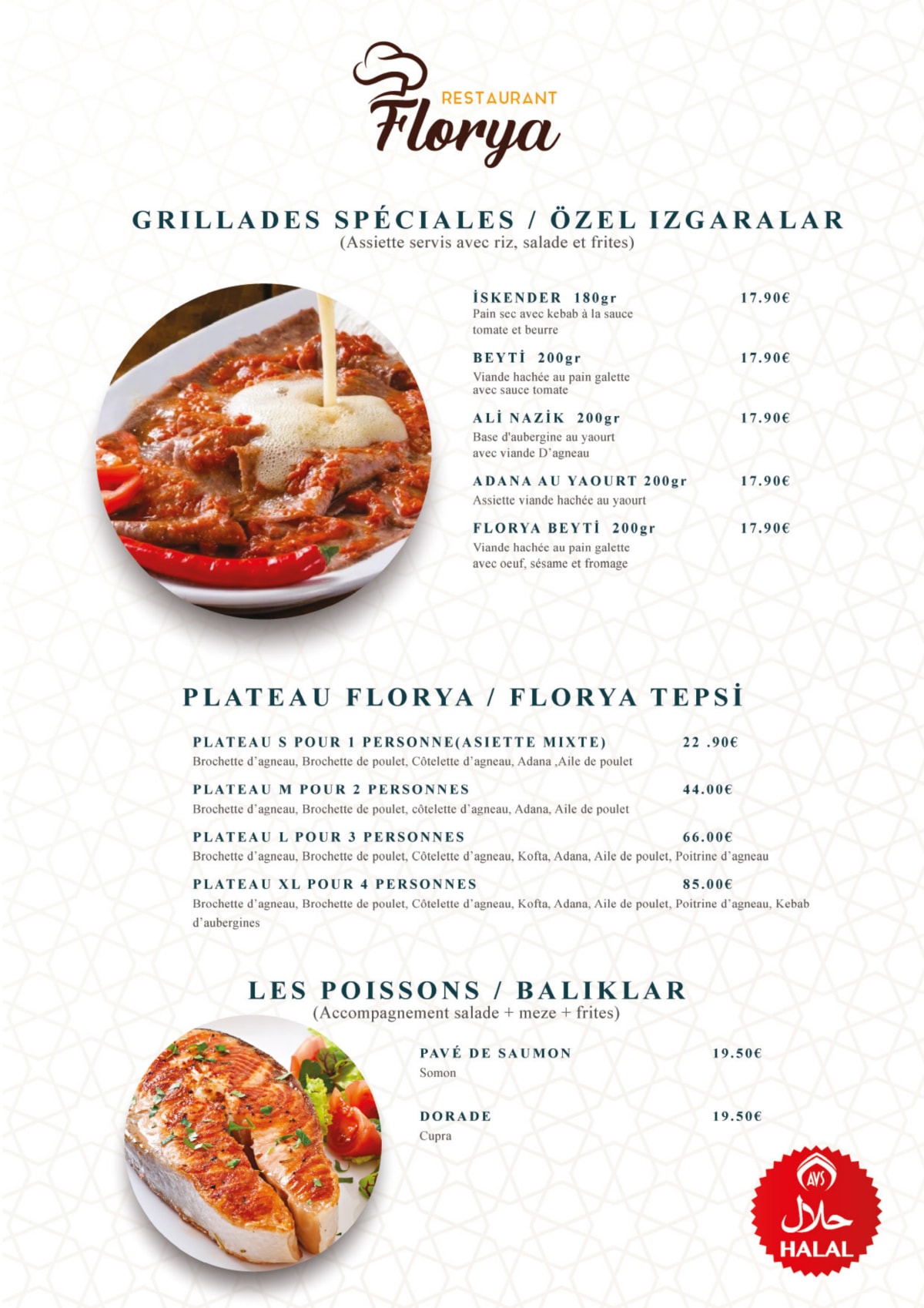 Carte et Menus 2023 - Florya - Restaurant Turc à Villiers-le-Bel | TheFork