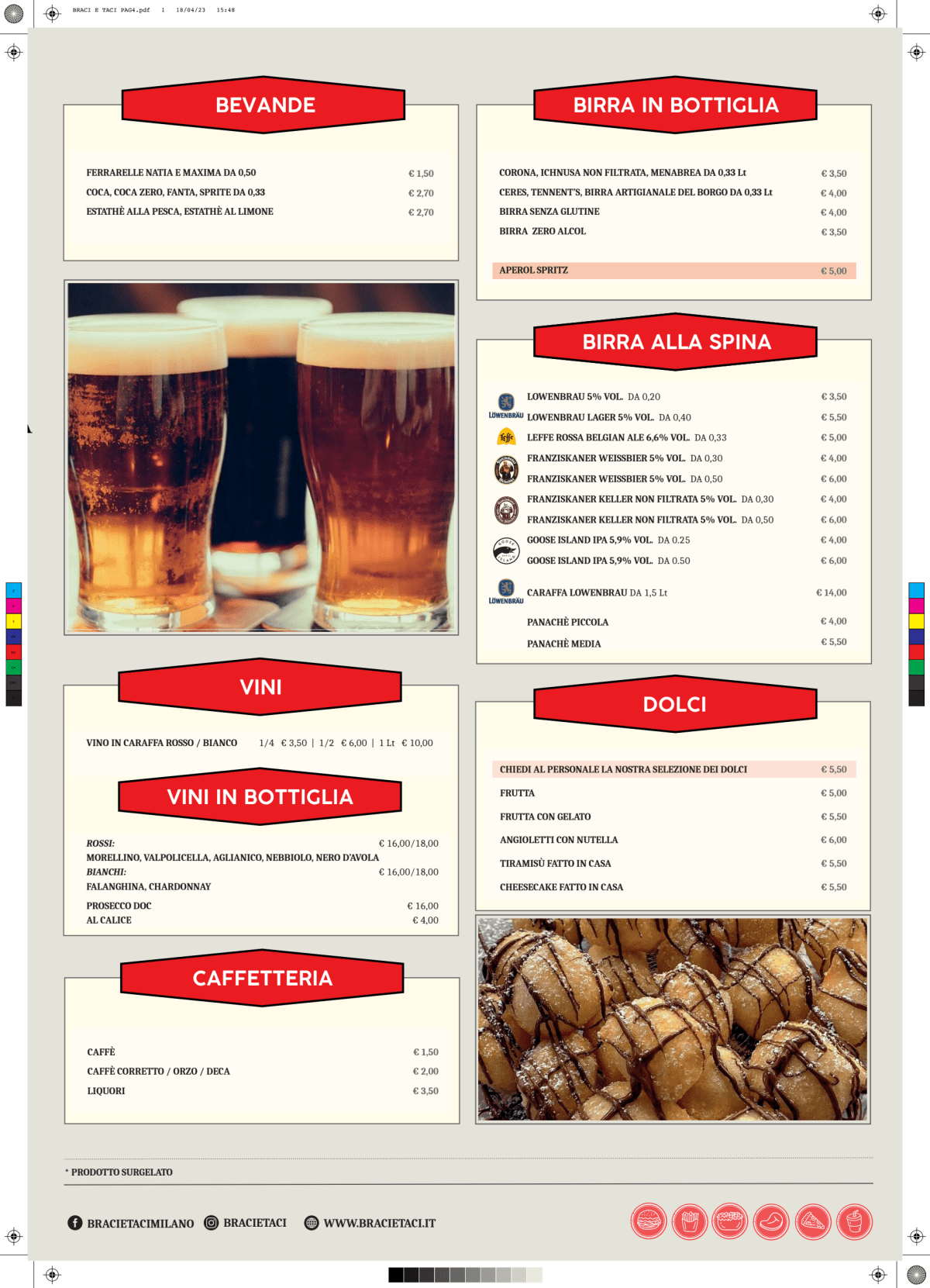 Carte et Menus 2024 - Braci e Taci à Milan | TheFork