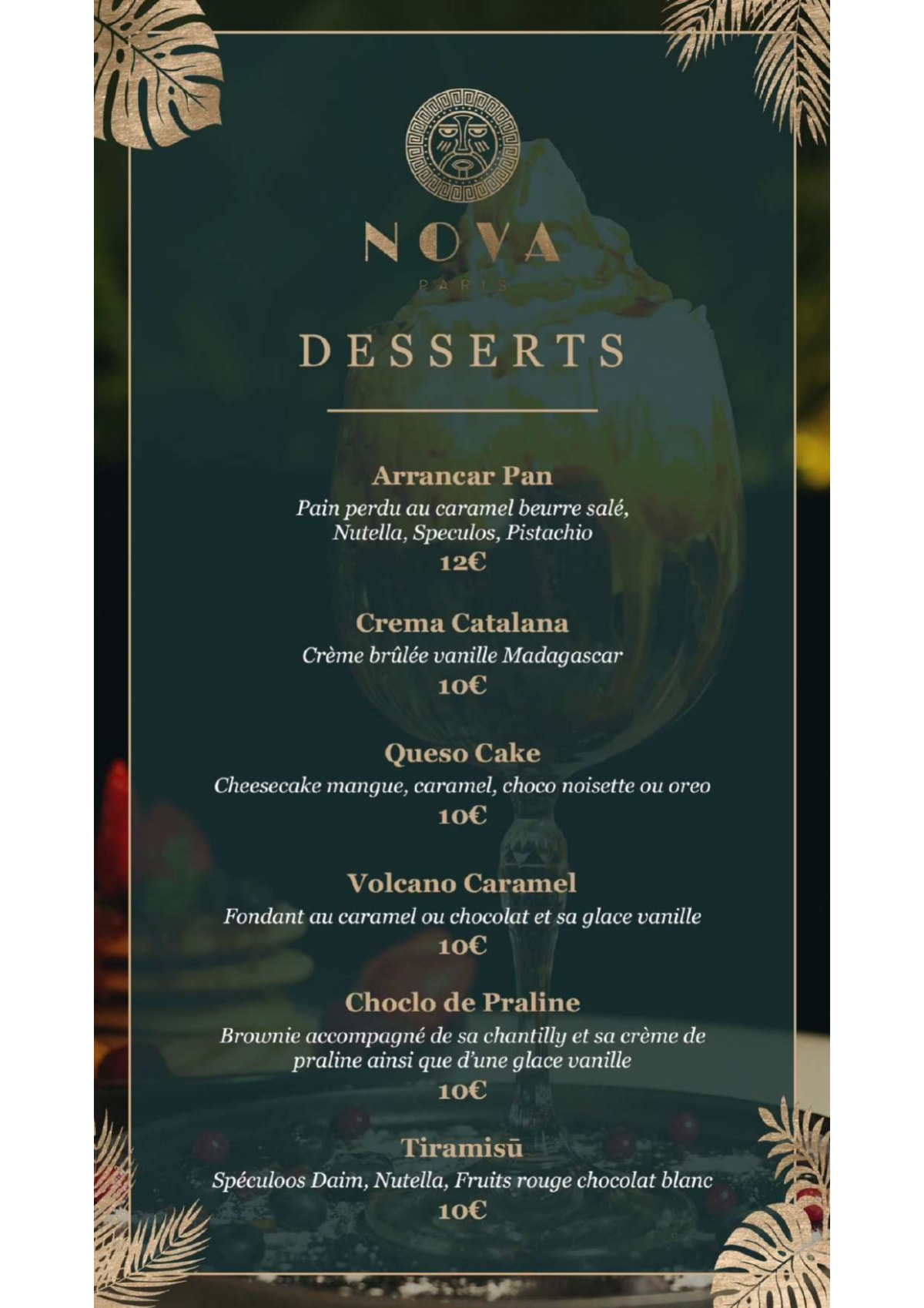 Menu 2024 - Nova Restaurant Lounge em Épinay-sur-Seine | TheFork